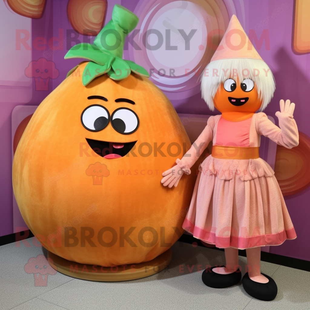 Peach Onion mascot costume character dressed with a Mini Dress and ...