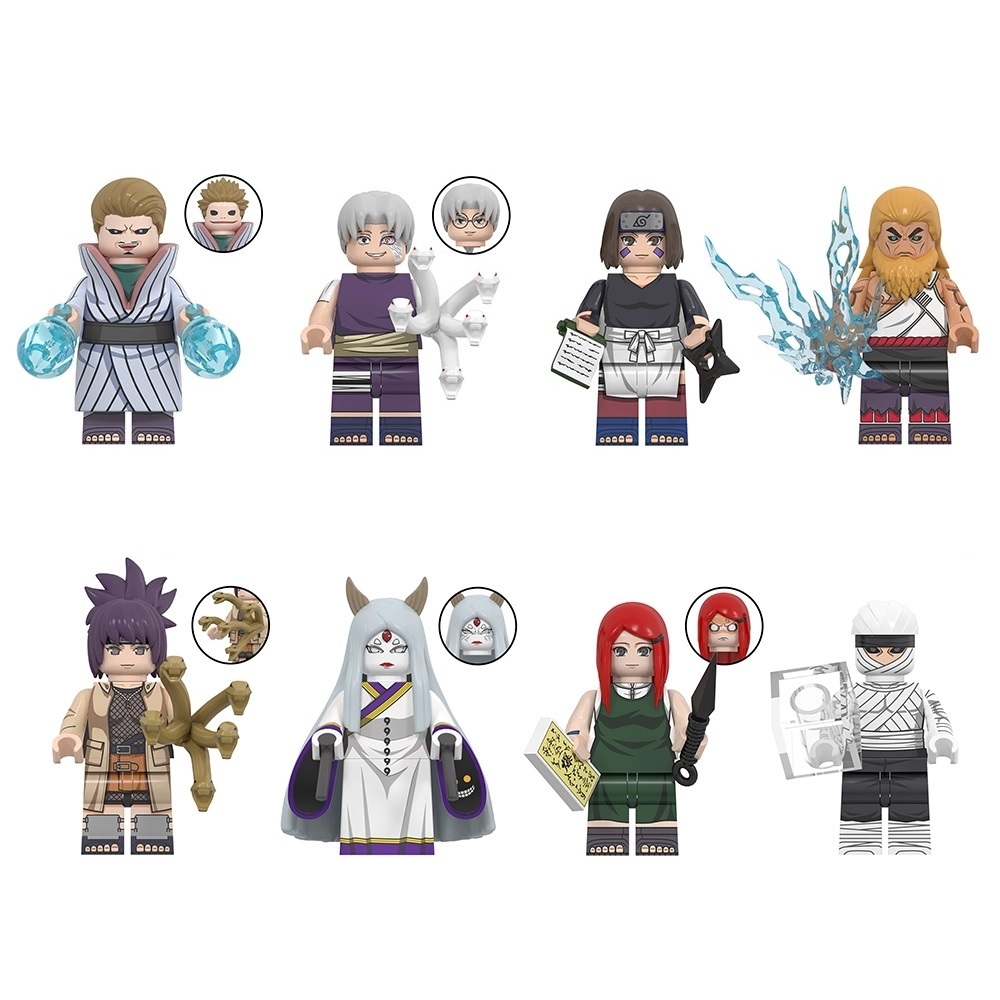 8pcs Naruto Series Mu Gengetsu Raikage Kaguya Kabuto Anko Minifigures ...