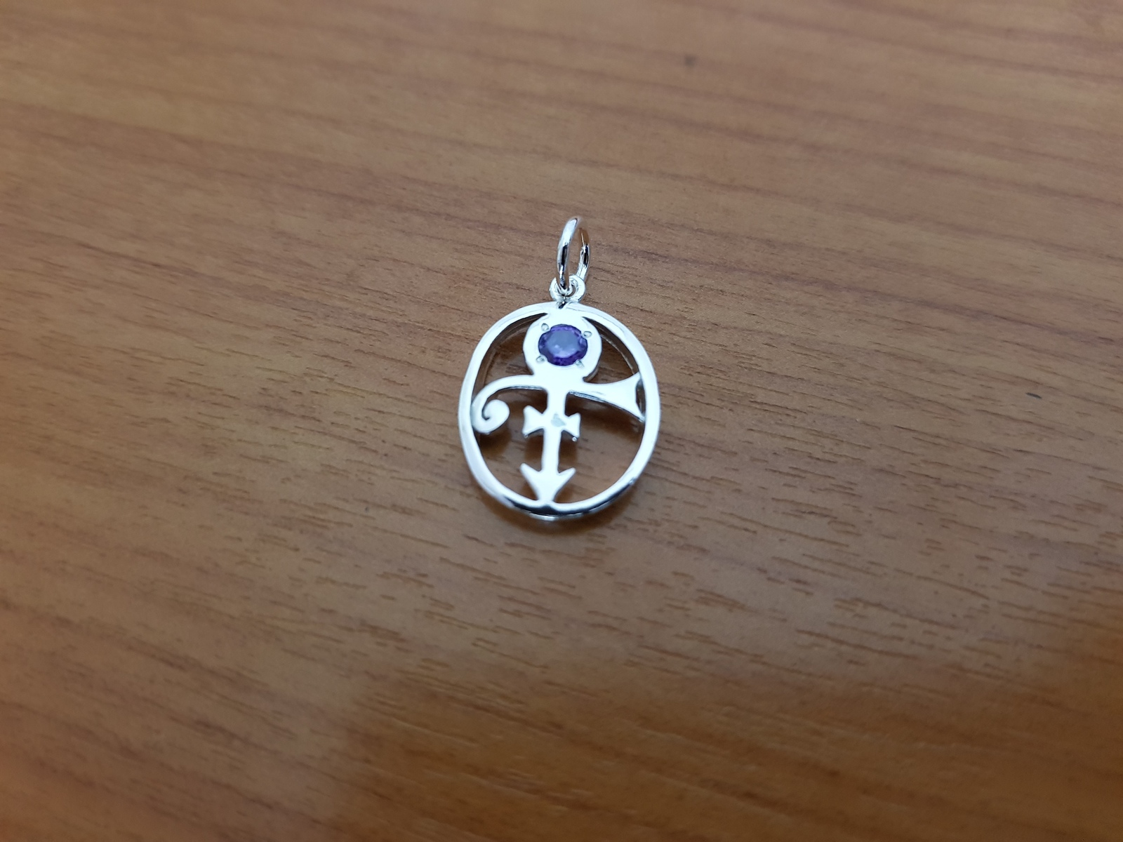 Charm Only - Enclosed Symbol With Purple Stone - Remembrance Symbol ...