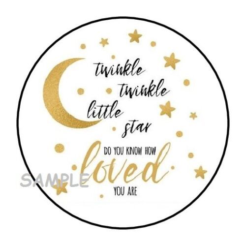 30 TWINKLE TWINKLE LITTLE STAR BABY SHOWER Stickers Favors Labels round ...