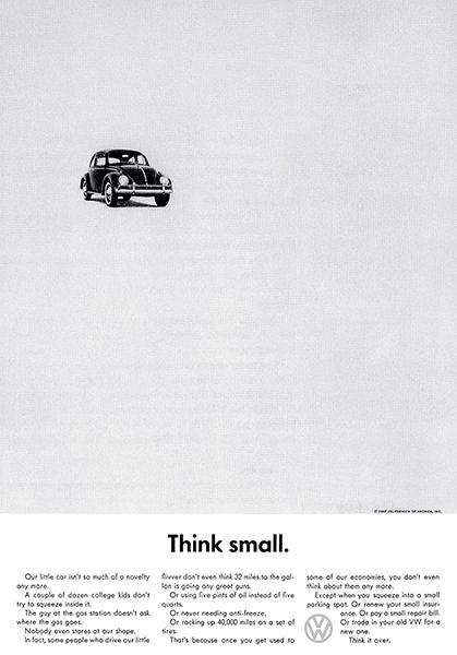1962 Volkswagen VW Beetle - Think Small - Promotional Advertising ...