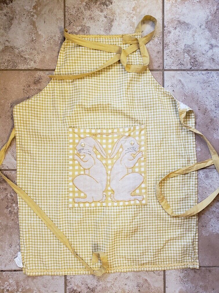 Pier One Imports Pier 1 Imports Easter Apron Yellow Plaid Bunny Rabbits ...