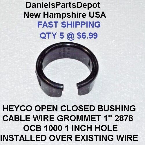 x5 OCB 1000 2878 1" HOLE HEYCO BLK NYLON OPEN CLOSED BUSHING CABLE ...