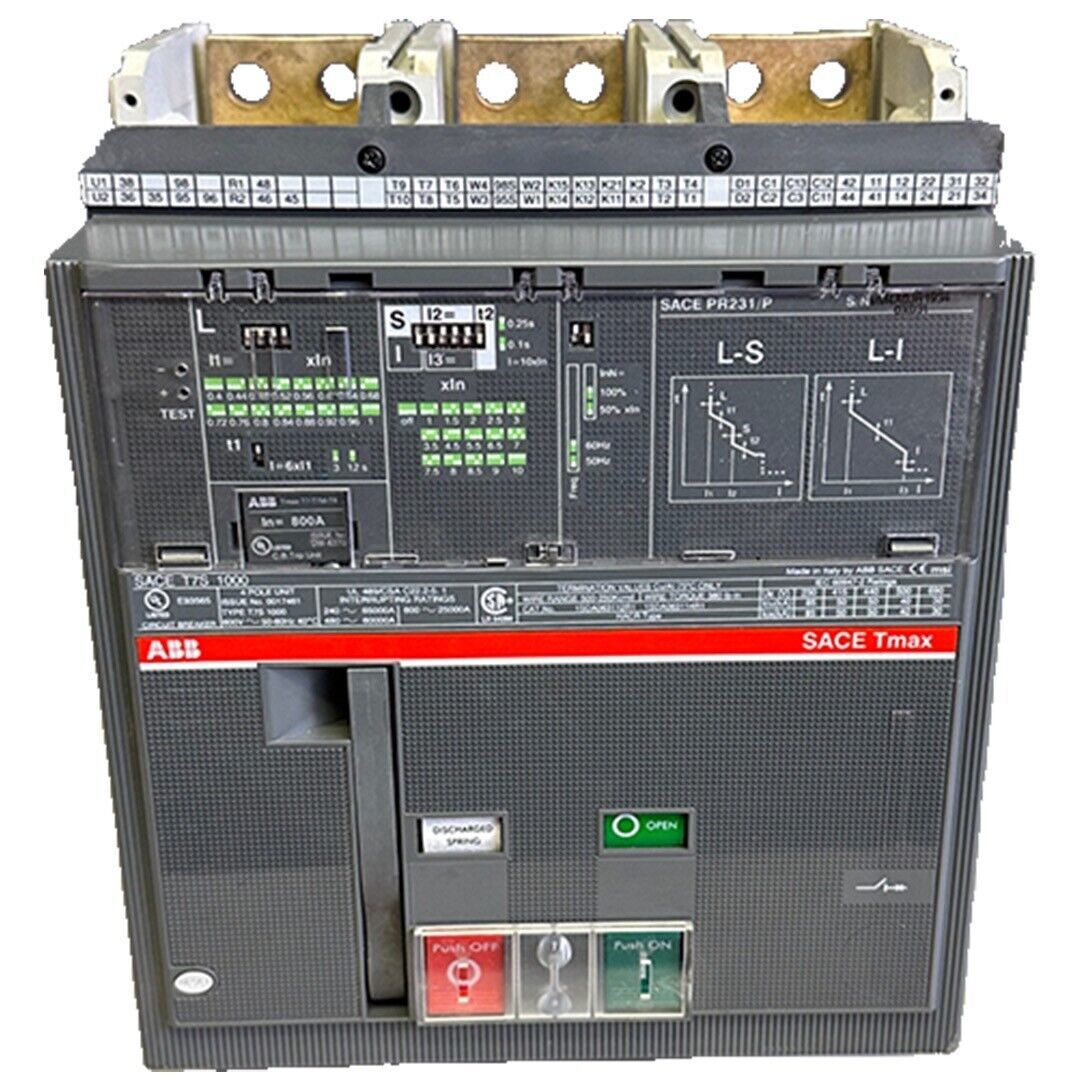 ABB SACE T7S 1000 Tmax CIRCUIT BREAKER 4-POLE 1SDA064776R1 W/ SACE PR231/P 800A - Circuit Breakers