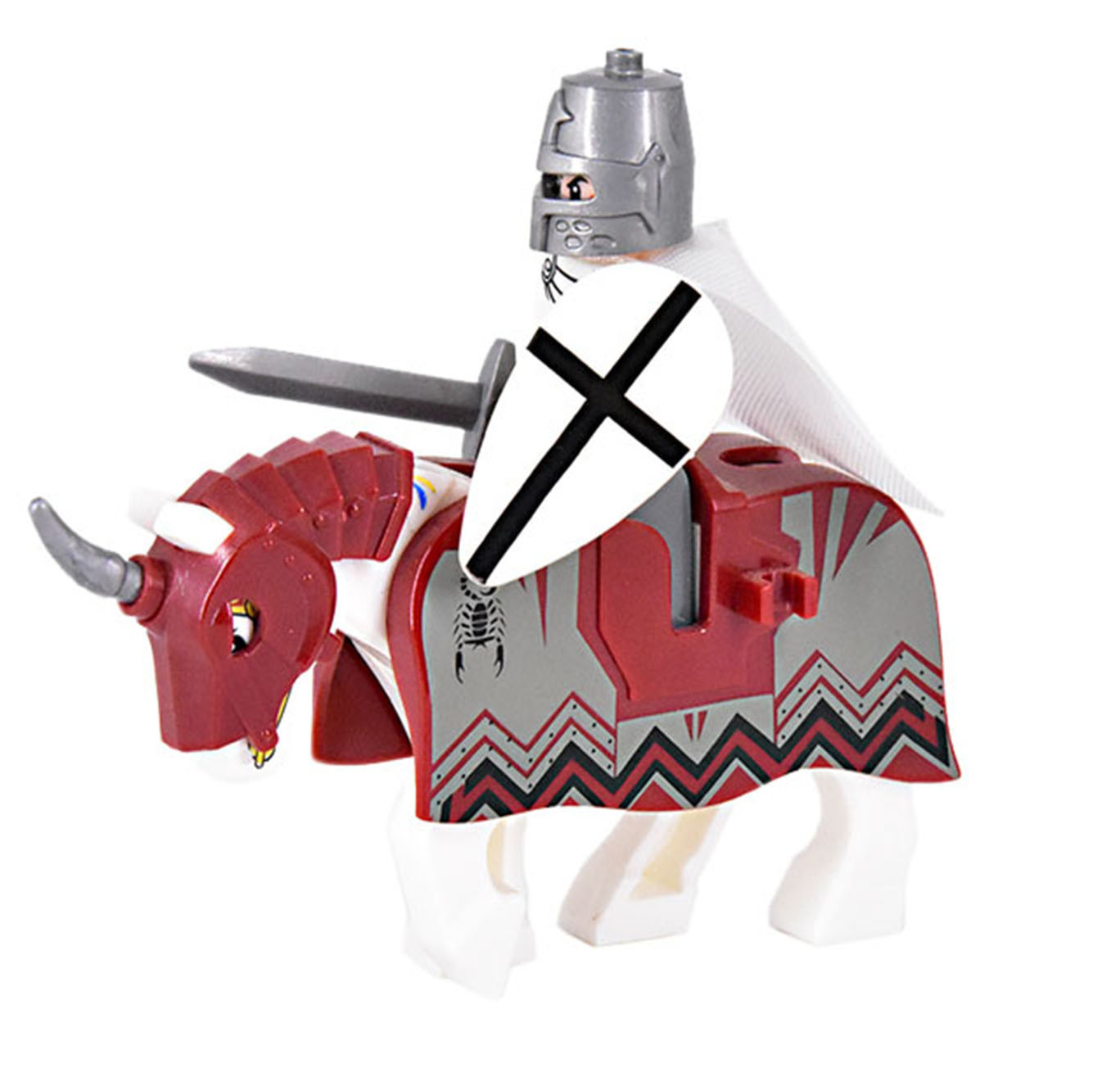 1pcs Medieval Castle Mounted Crusader Knight Custom Bricks - Building ...