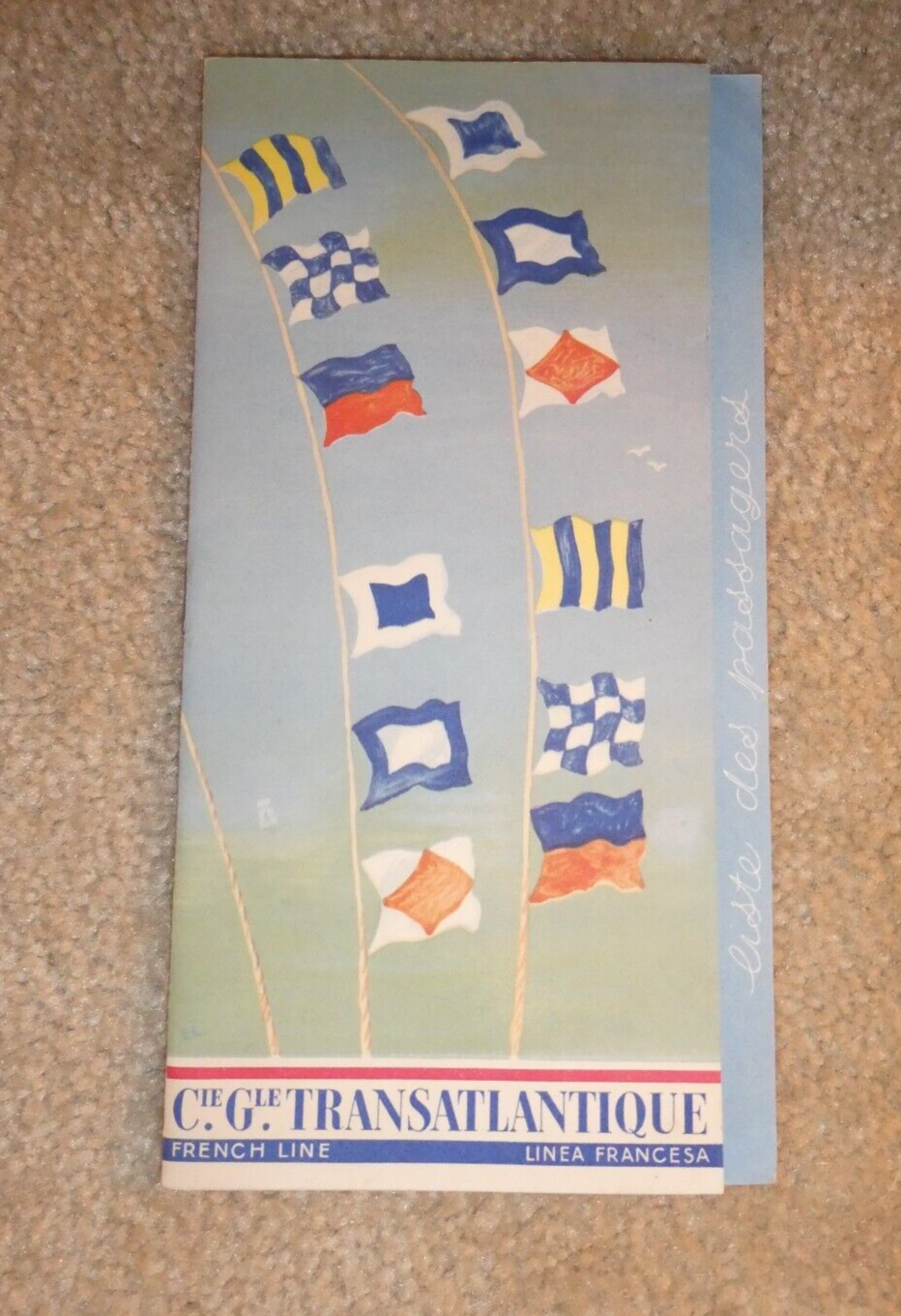 Vintage 1955 Booklet French Line Trans Atlantic Cruise Ship List of ...