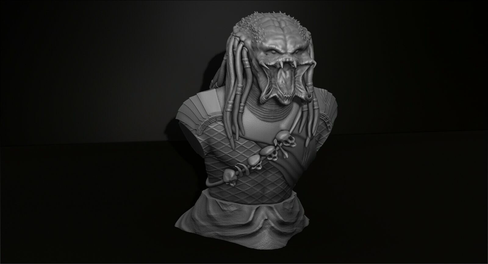 File Stl Predator Bust printing created ZBrush Miniature 3D Print ...