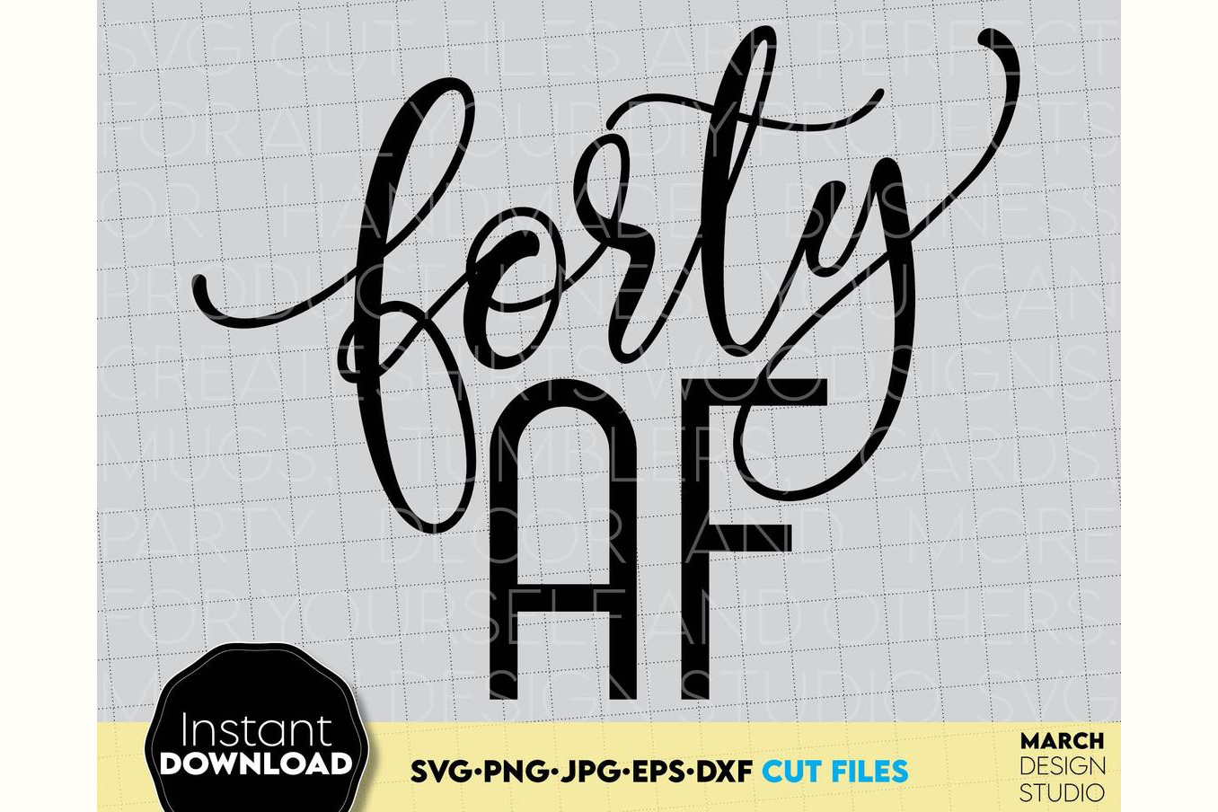 Forty AF Look Fabulous Birthday SVG Birthday and similar items