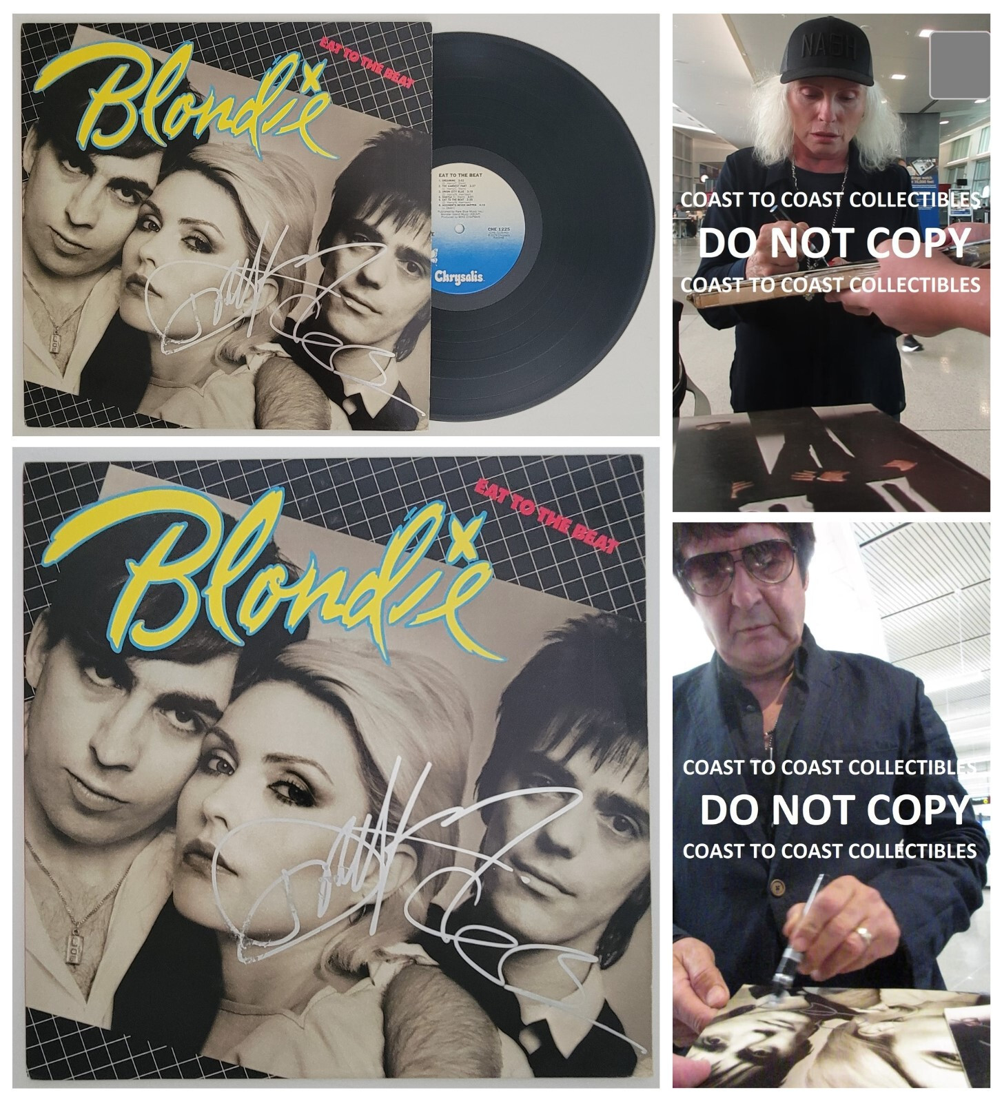 Debbie Harry Clem Burke signed Blondie Eat to the Beat album vinyl COA ...