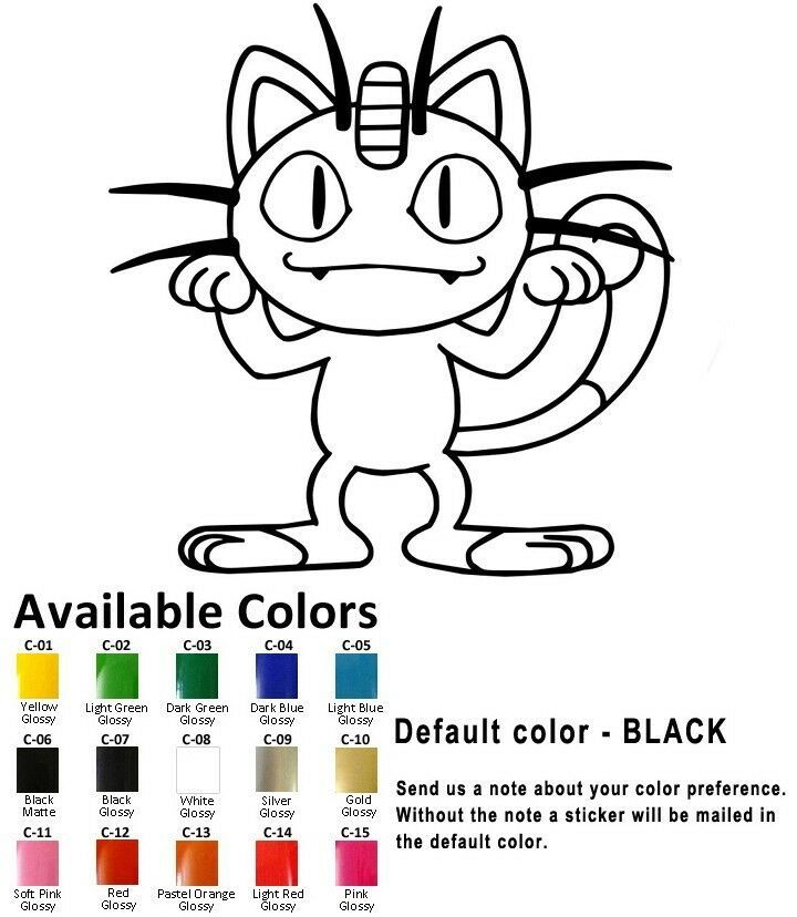 Meowth Pokemon Vinyl Decal Sticker Car Window laptop iPhone Pokémon Go ...