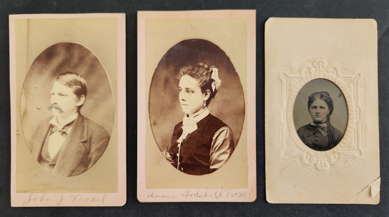 1800s antique TROXELL PHOTOS bucks co pa Addie Annie John Laura Lizzie ...