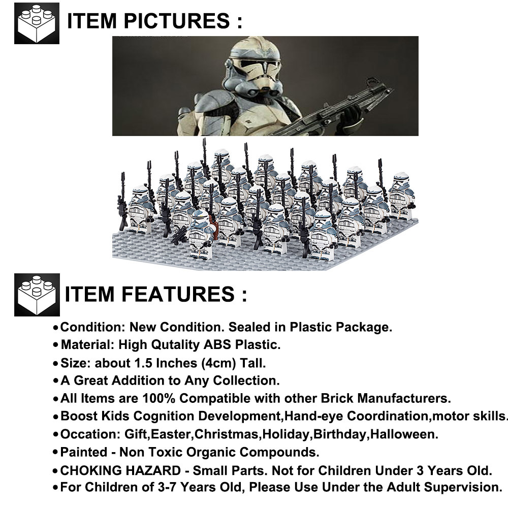 Star Wars 104th Battalion Wolffe Wolfpack Clone Trooper 21 Minifigures Set - Building Toy ...