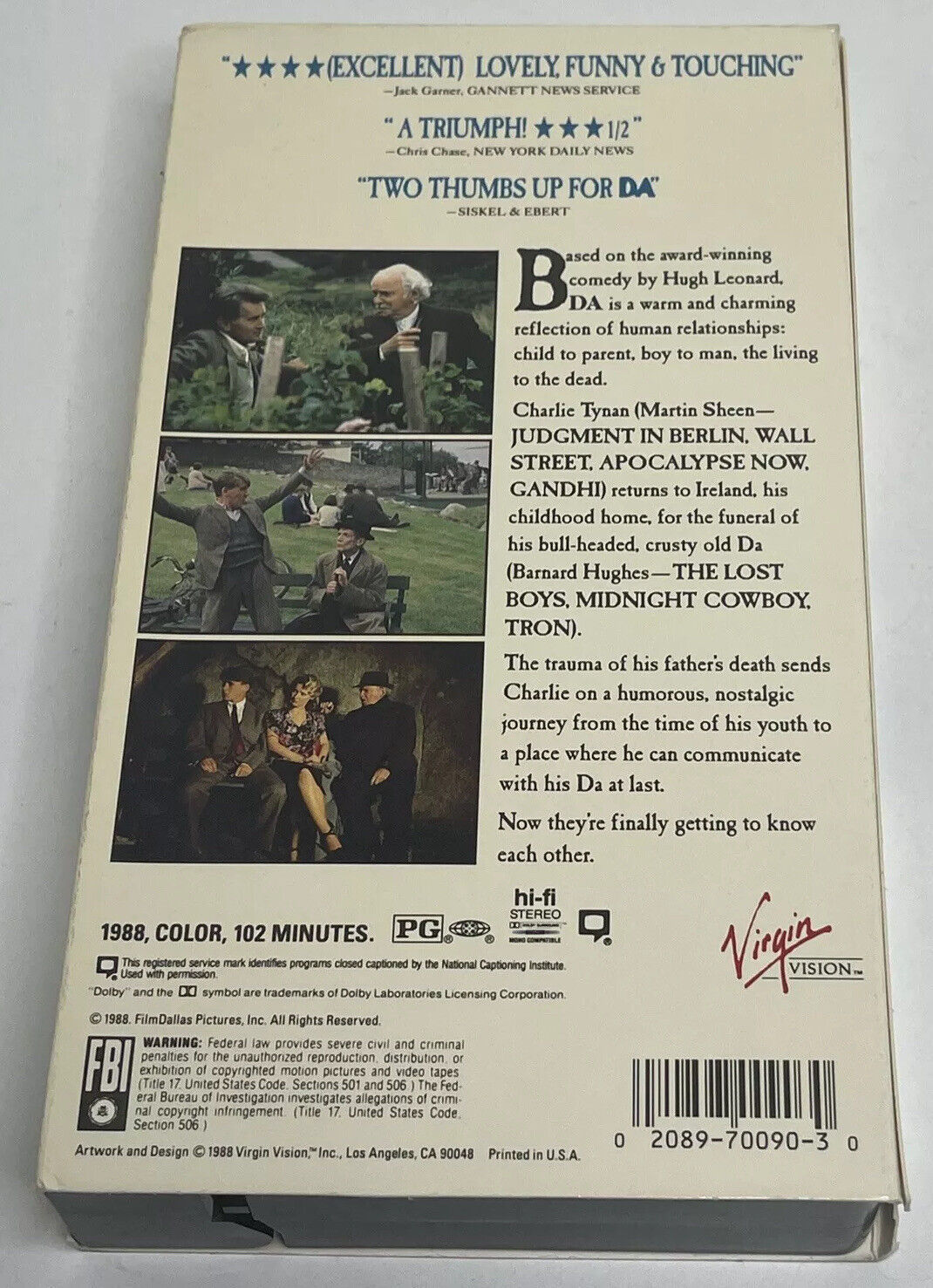 barnard hughes DA martin sheen / william hickey VHS VIDEO TAPE - VHS Tapes