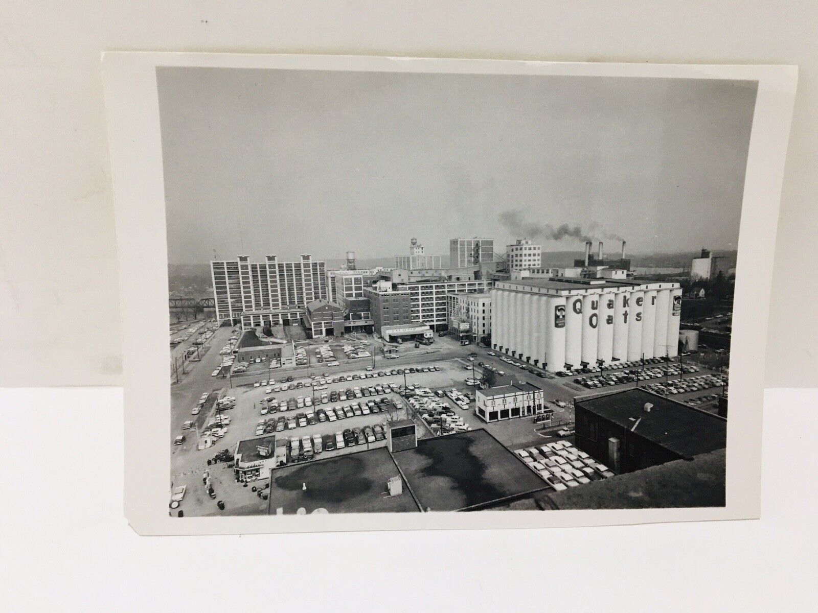 Vintage Real Photo View Quaker Oats Factory Parking Lot Smoke Pollution ...