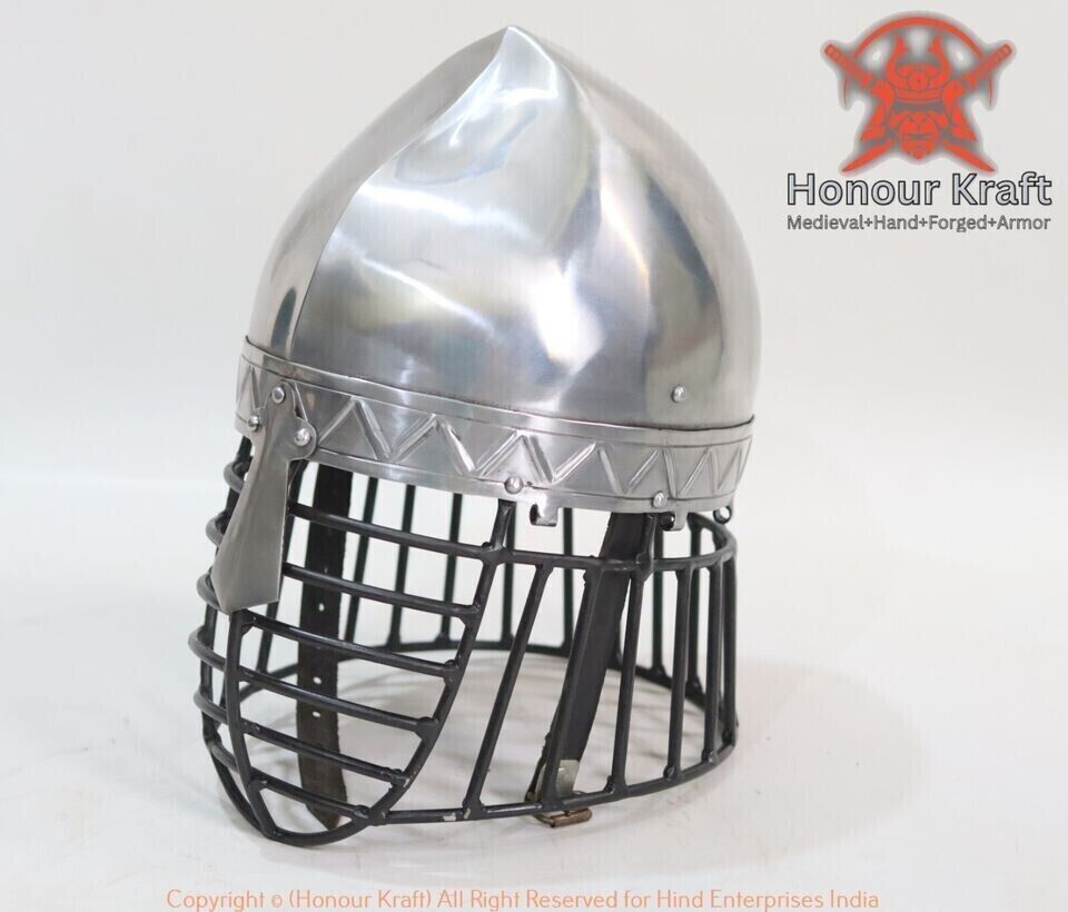 Steel Helmet Armor Phyryngian style for SCA combat Legal Armor - Armor ...