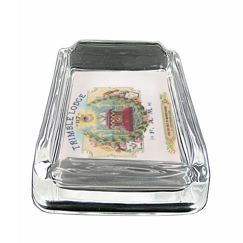 Vintage Cigar Box Poster D20 Glass Square Ashtray 4" x 3" Smoking ...
