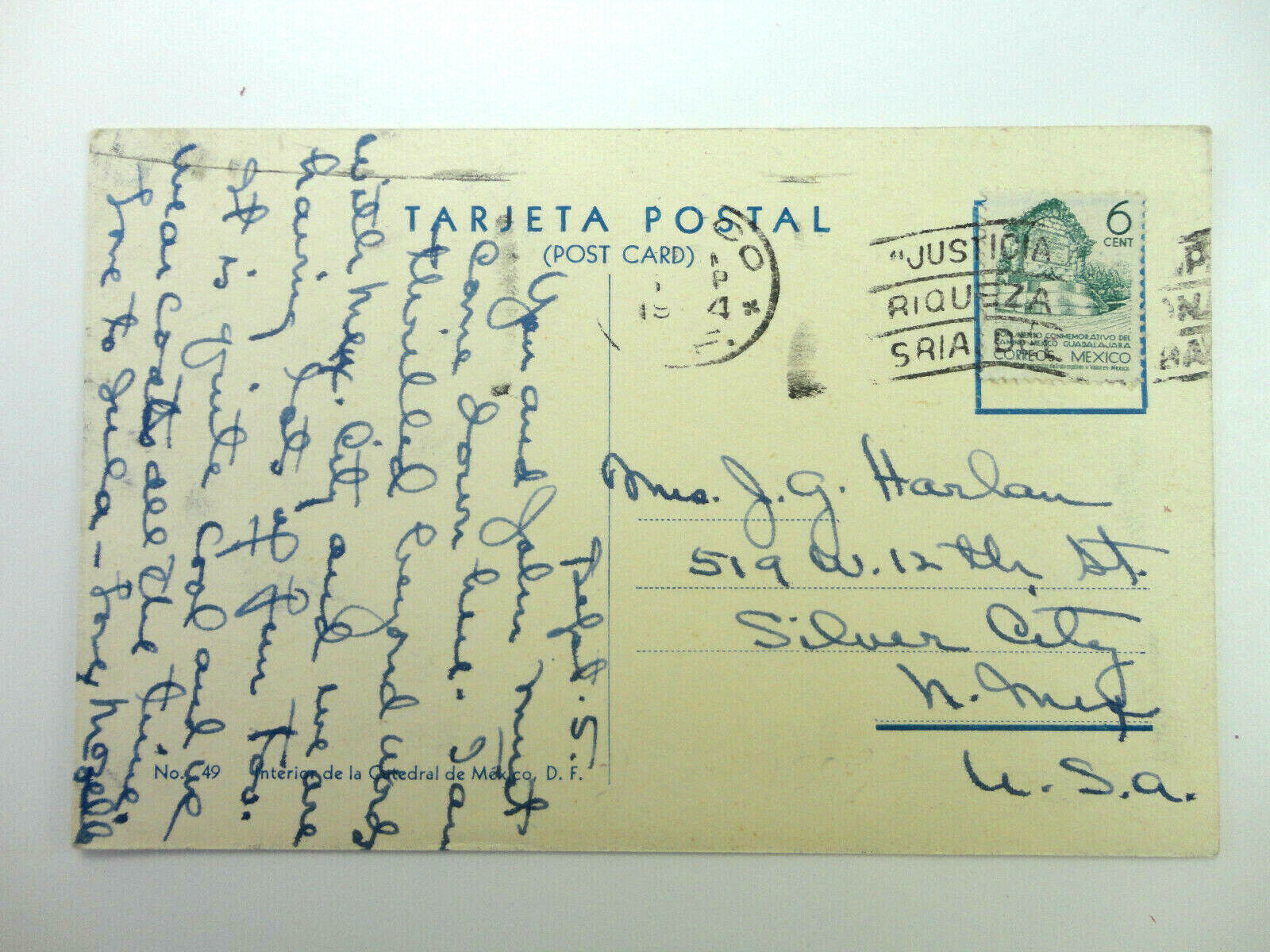 Interior View of Catedral de Mexico City Postcard Cathedral Church ...