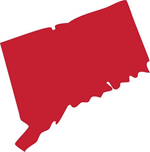 Picniva red Connecticut CT map Car Vinyl Decal Sticker Laptop, Ipad ...