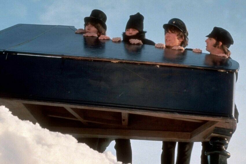 THE BEATLES HELP! JOHN PAUL RINGO & GEORGE PIANO IN THE SNOW 24X36 ...