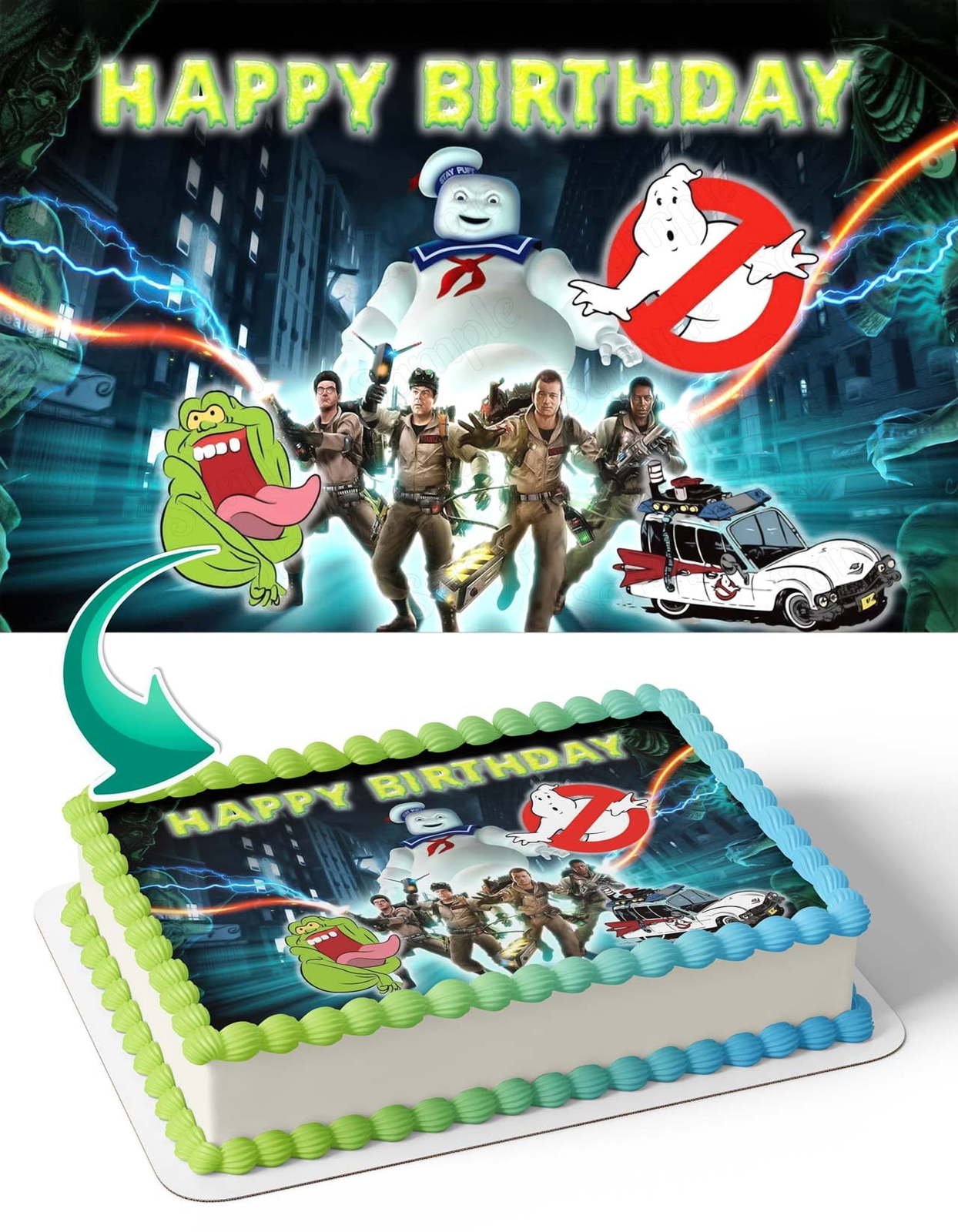 Ghostbusters Movie BB Edible Cake Image Topper Birthday Photo Icing ...