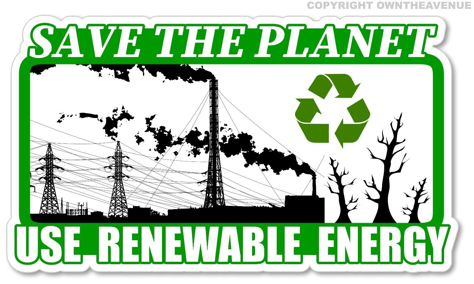 Save The Planet Climate Change Global Warming Recycle EV Sticker Decal ...