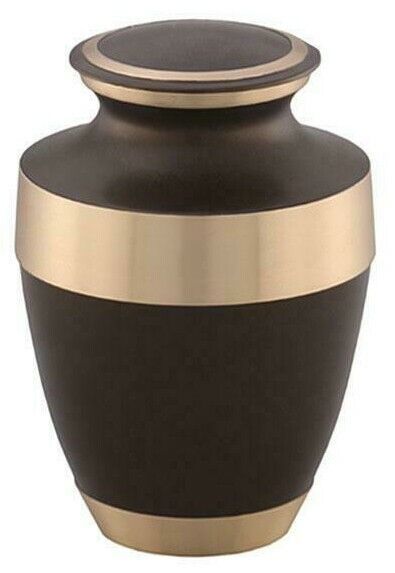 Large/Adult 200 Cubic Inch Sparta Brown Brass Funeral Cremation Urn for ...