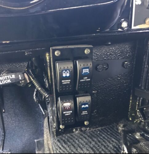 LIGHTED HUMVEE 4-GANG BLACK ROCKER SWITCH PANEL WITH 24V SWITCHES - Other