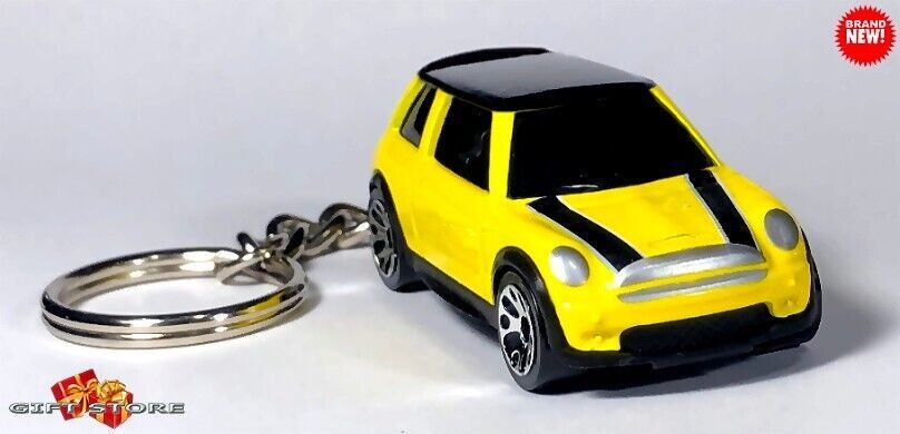 RARE KEYCHAIN YELLOW & BLACK BMW MINI COOPER CUSTOM Ltd EDITION GREAT ...