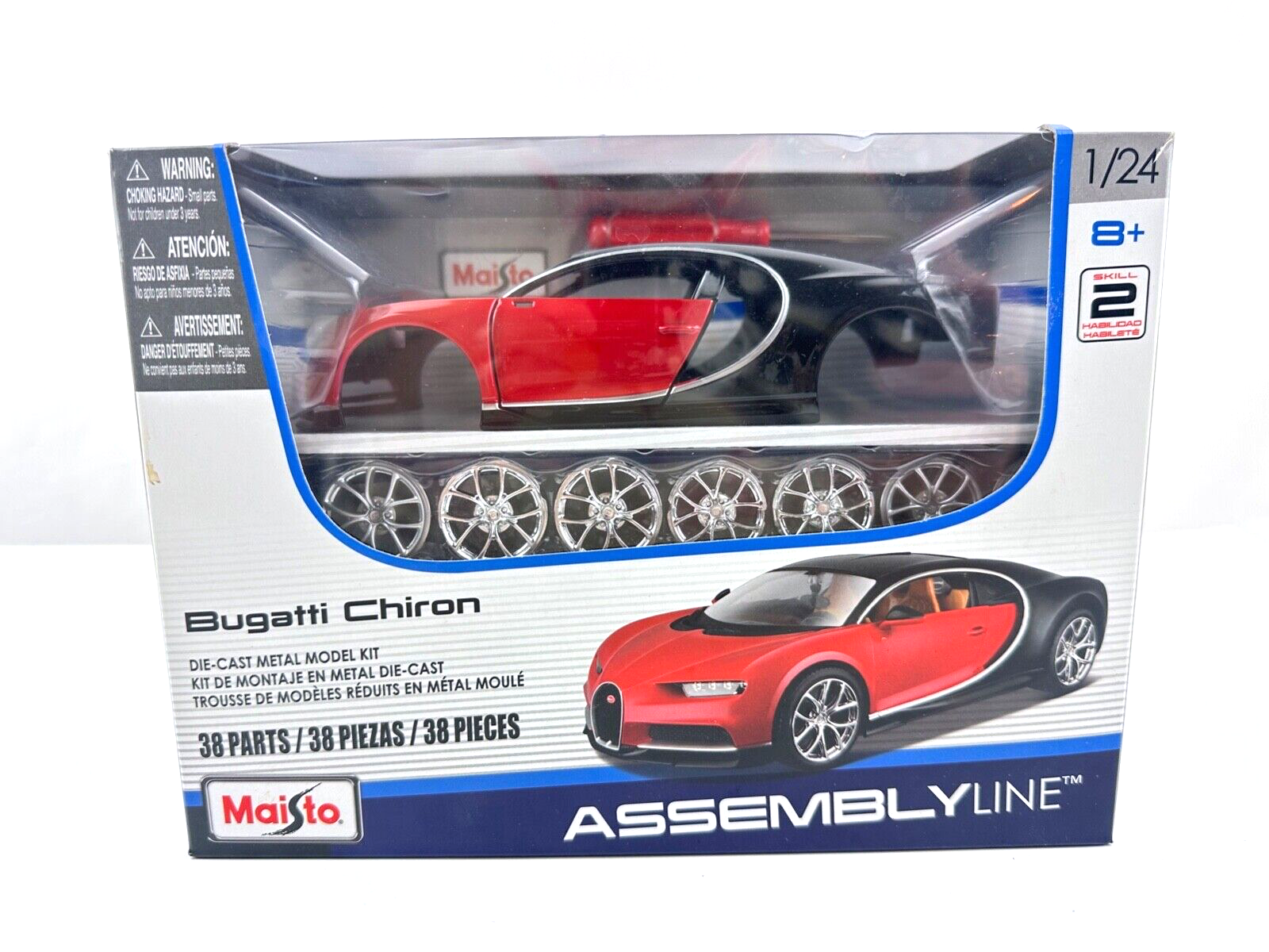 Maisto 2016 Bugatti Chiron AssemblyLine Die Cast Model Kit 1:24 38 Pcs ...