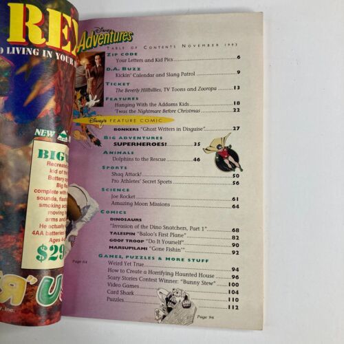 Disney Adventures Magazine November 1993 Christina Ricci and Jimmy ...