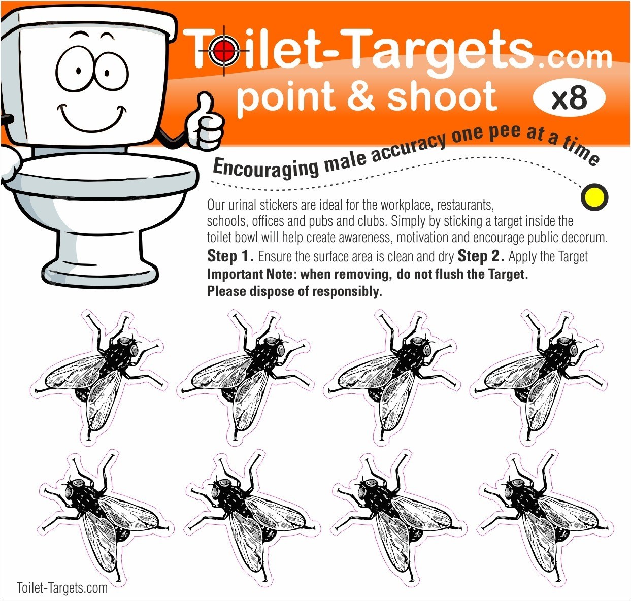 Toilet Target Clear Vinyl Stickers urinal mens bathroom pub bar ...